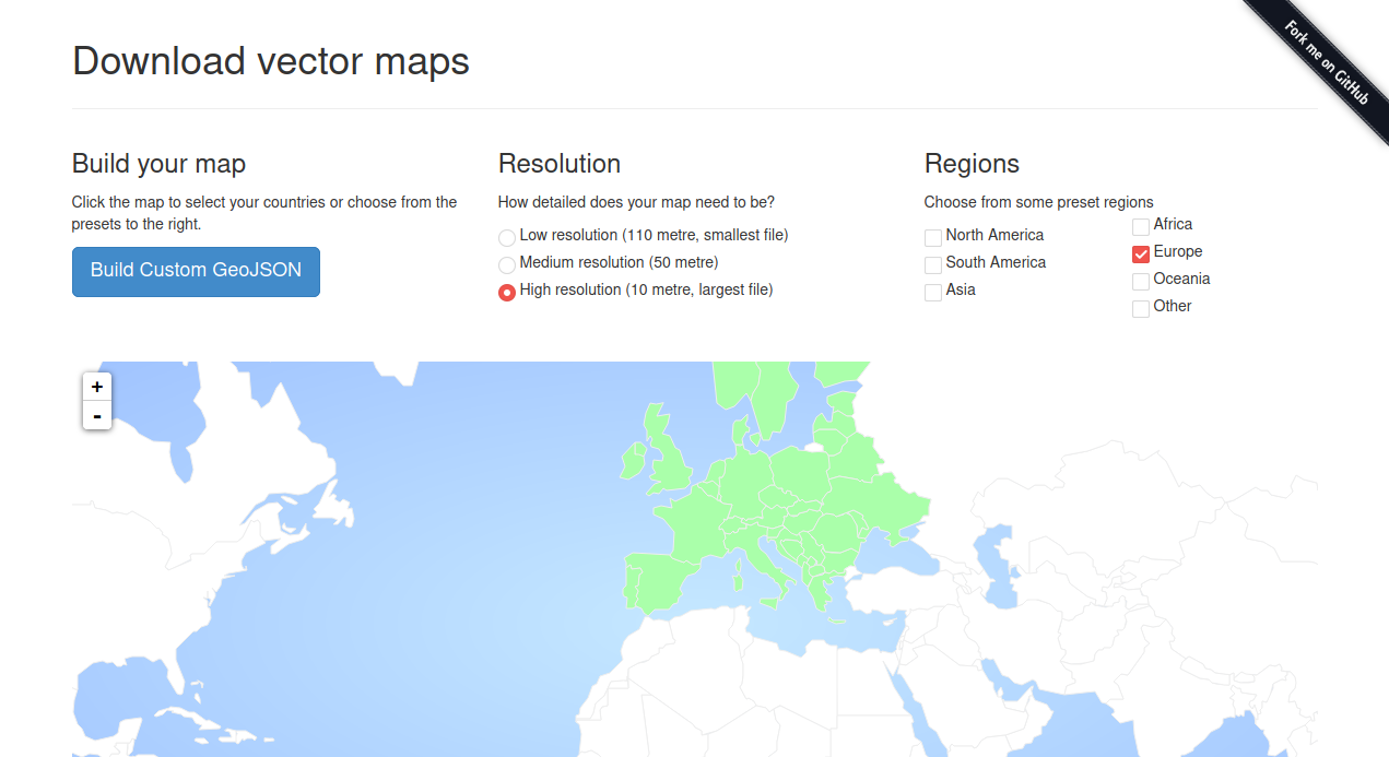 GeoJSON Maps of the globe | Autonomía digital y tecnológica
